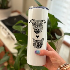 Custom Dog Portrait Insulated Tumbler, Personalized Dog Mom Gift, Dog ...