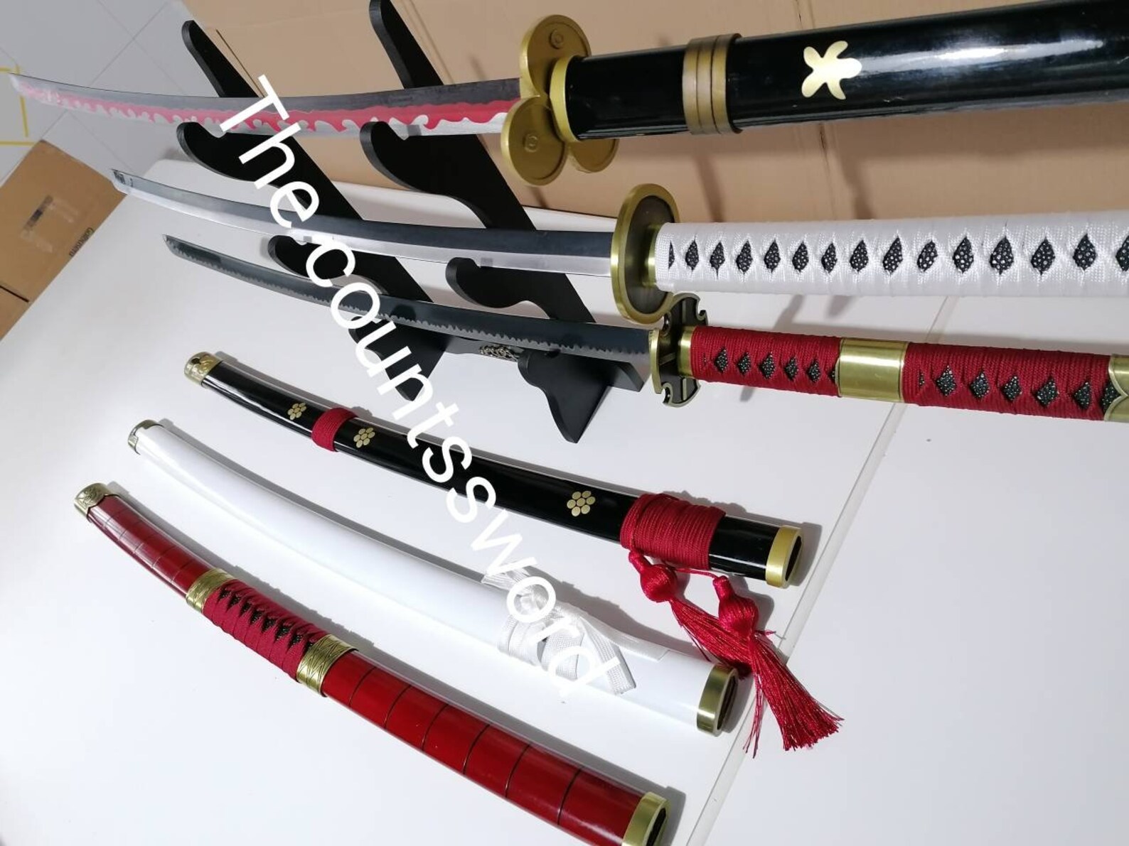 Set 3 pcs katanas swords Zoro roronoa One piece ichimonji | Etsy