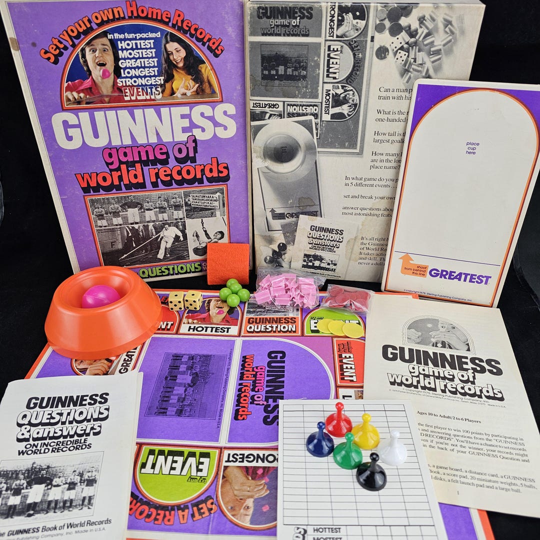 Guinness Game of World Records Board Game by Parker Brothers 1975 - Etsy