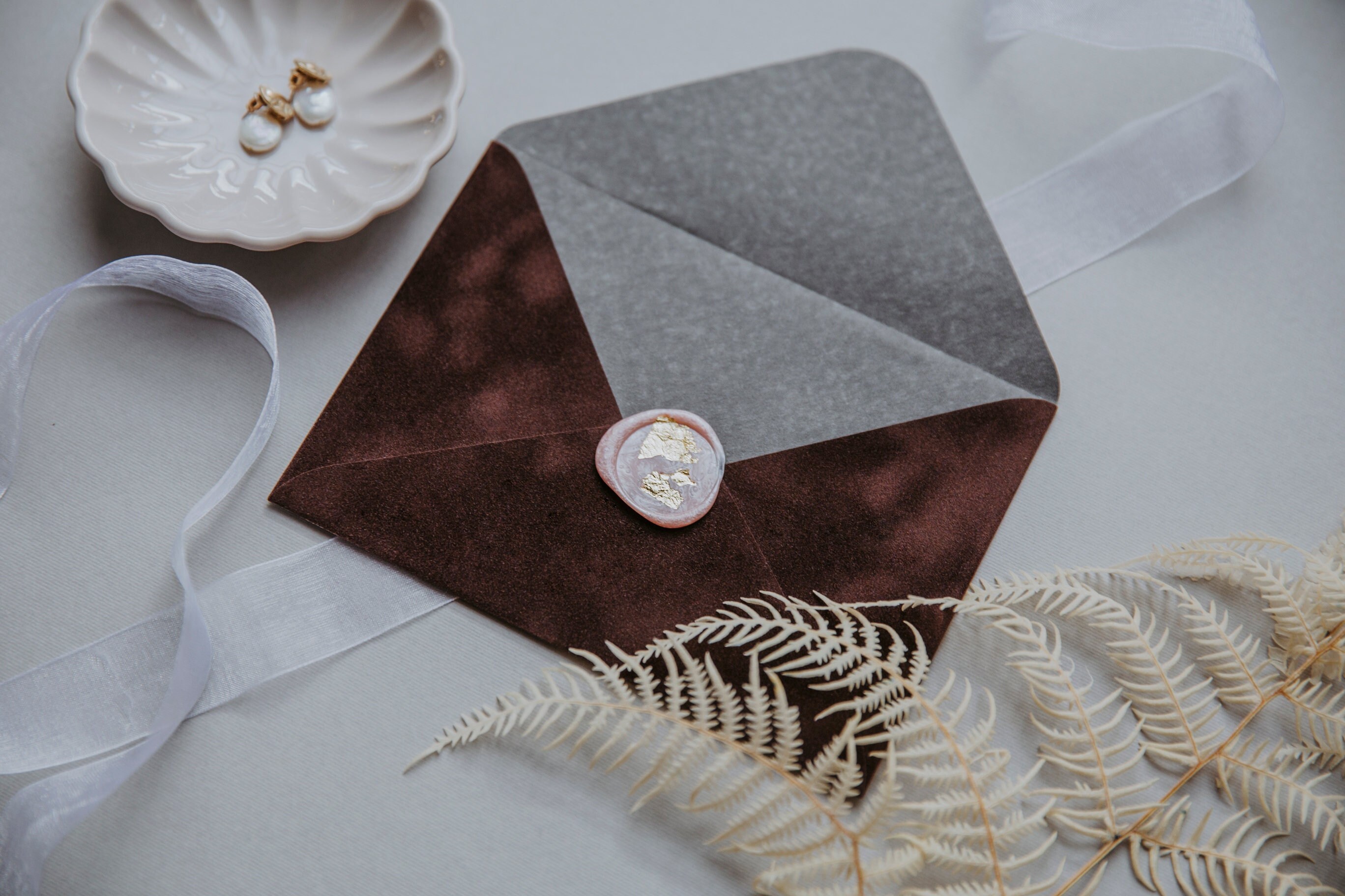 Exclusive Chocolate Brown Velvet Envelopes C6 - Etsy