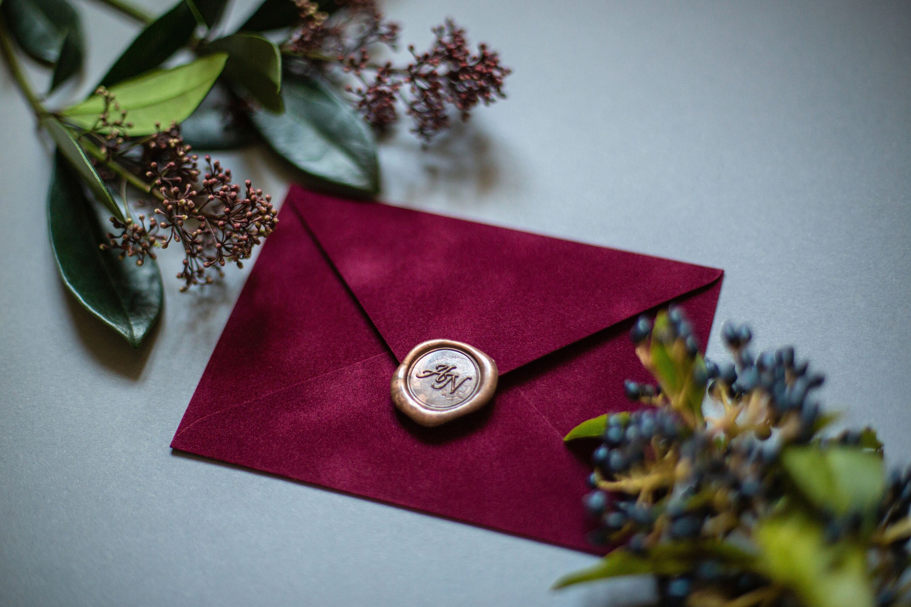 Exclusive Plum Red Velvet Envelopes C6 - Etsy