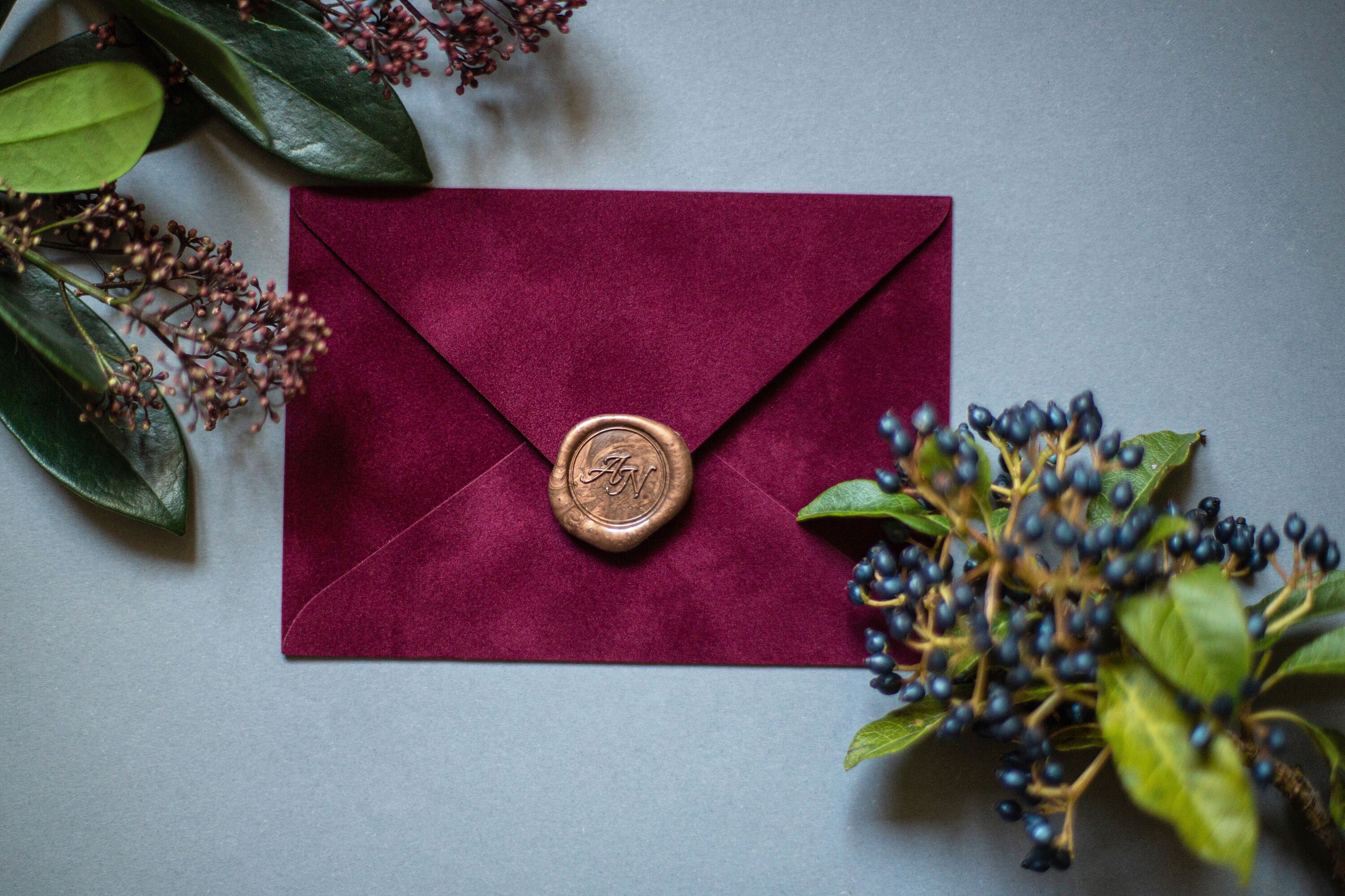 Exclusive Plum Red Velvet Envelopes C6 - Etsy UK