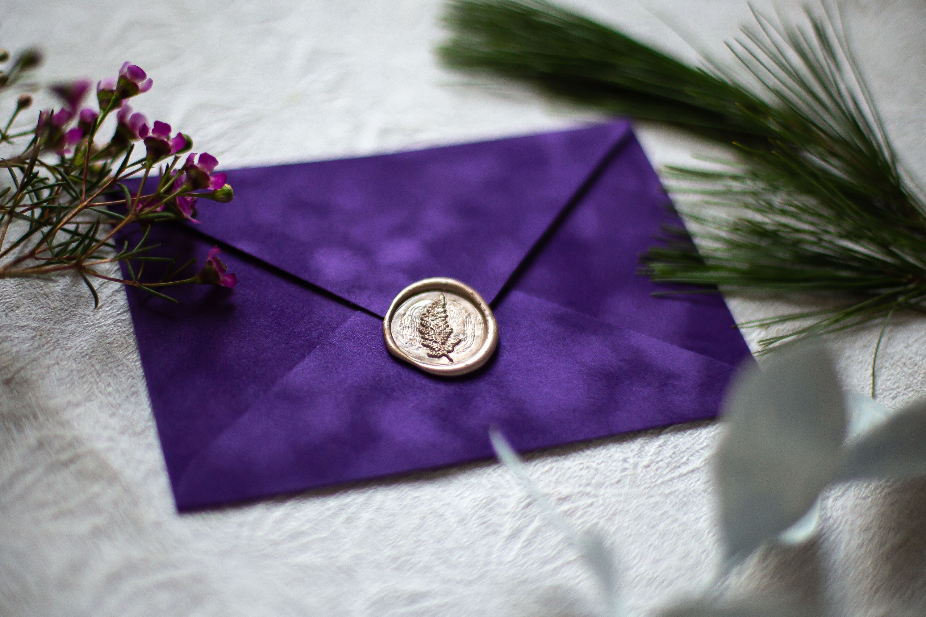 Exclusive Violet Velvet Envelopes C6 - Etsy
