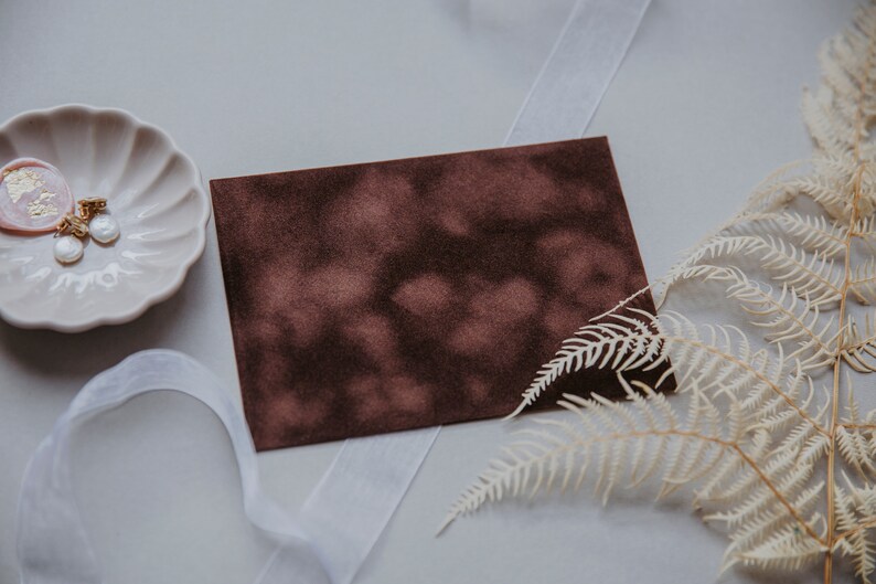 Exclusive Chocolate Brown Velvet Envelopes C6 - Etsy