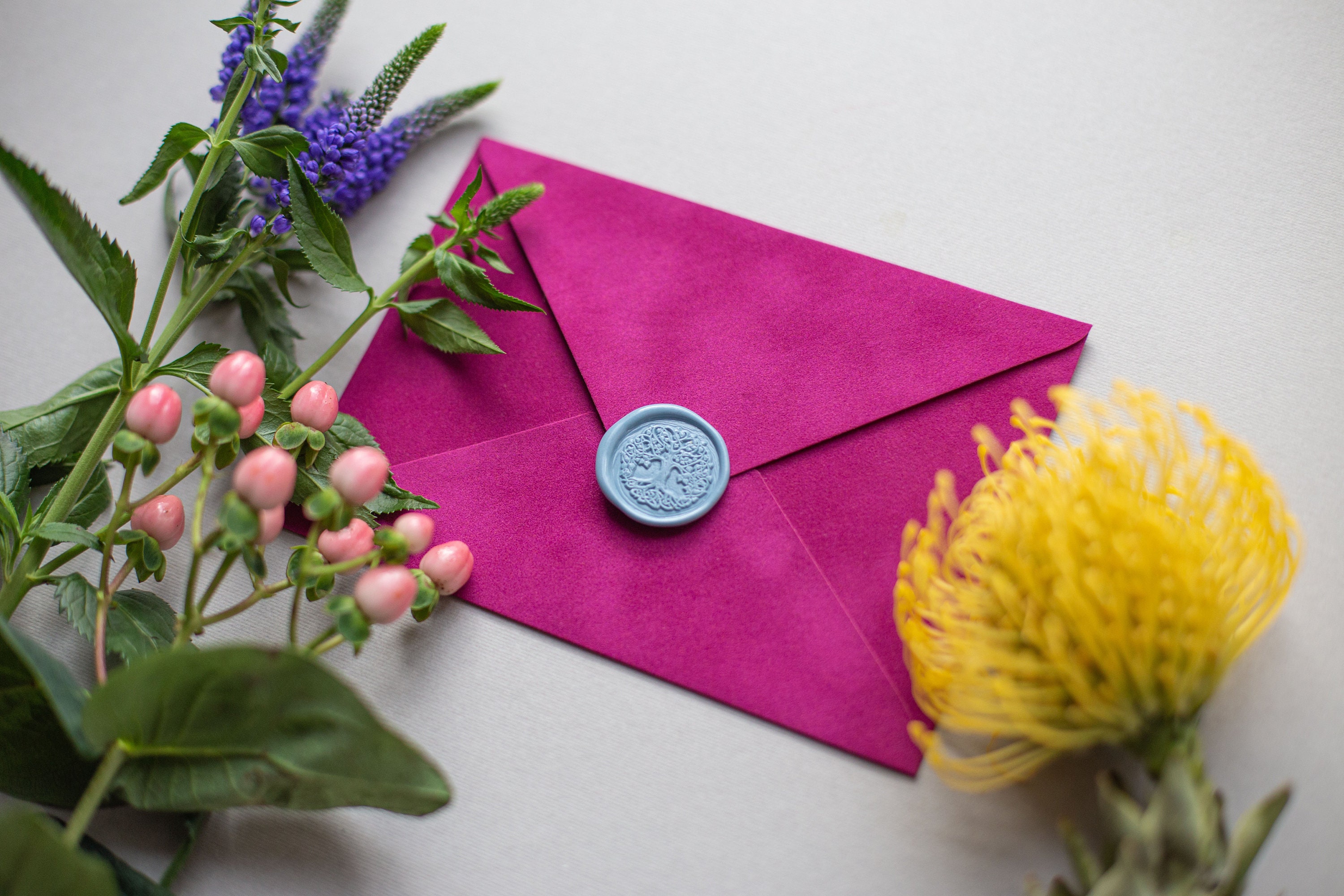 Exclusive Fuchsia Pink Velvet Envelopes C6 - Etsy
