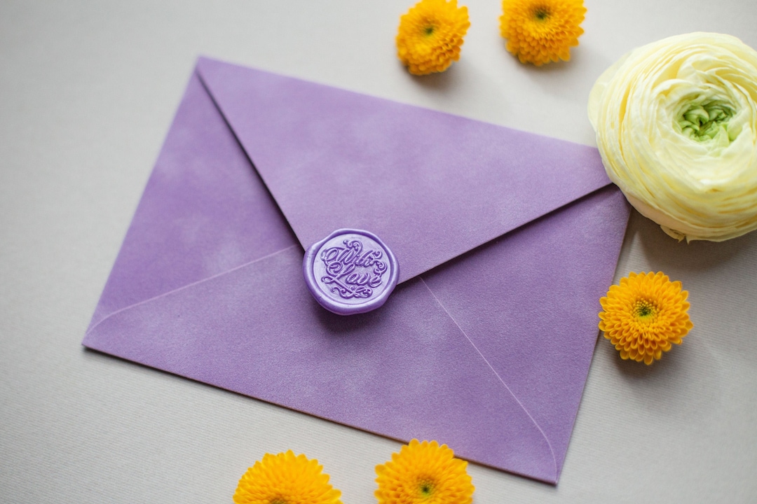 Exclusive Lavender Violet Velvet Envelopes C6 - Etsy