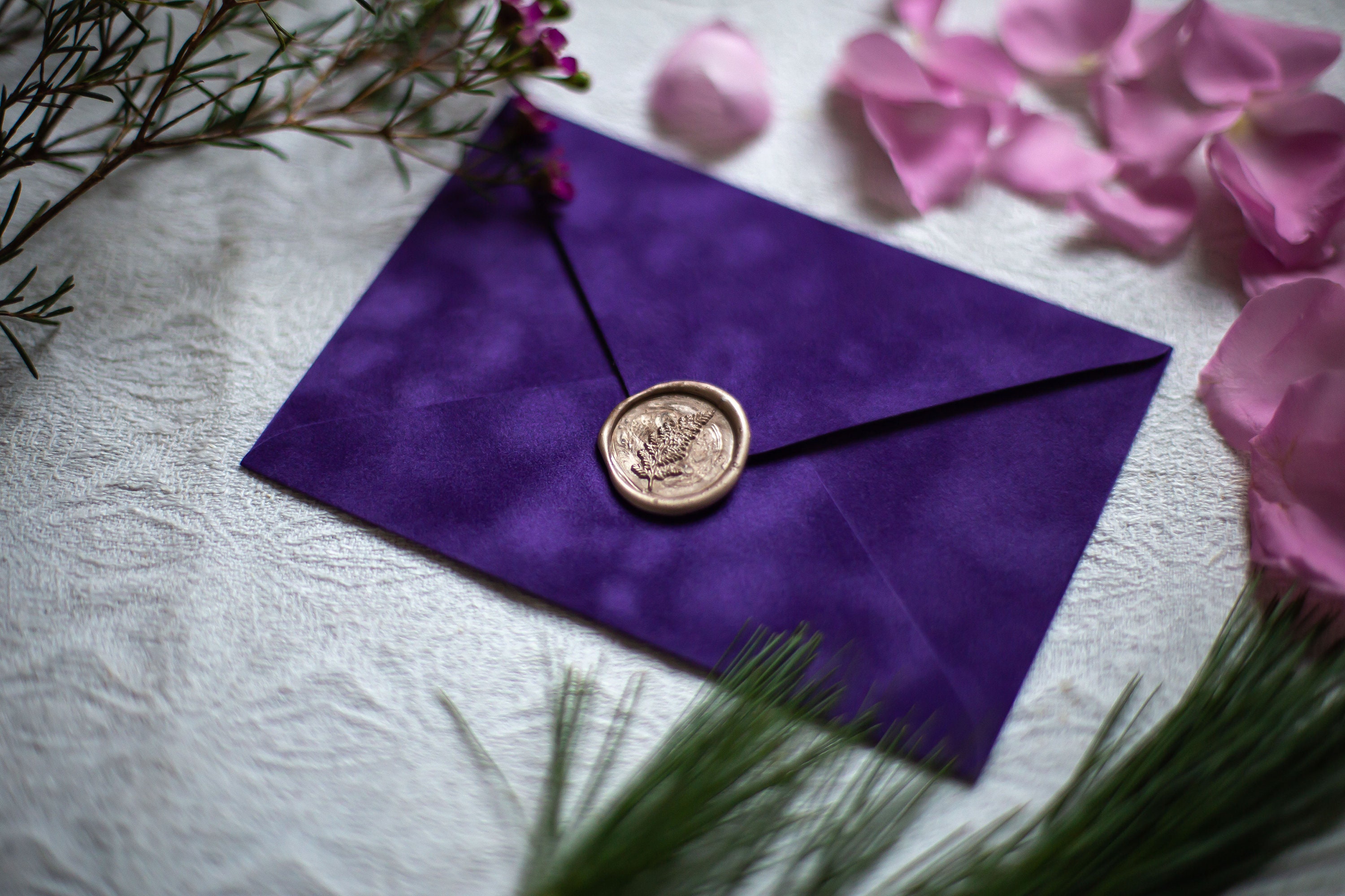 Exclusive Violet Velvet Envelopes C6 - Etsy