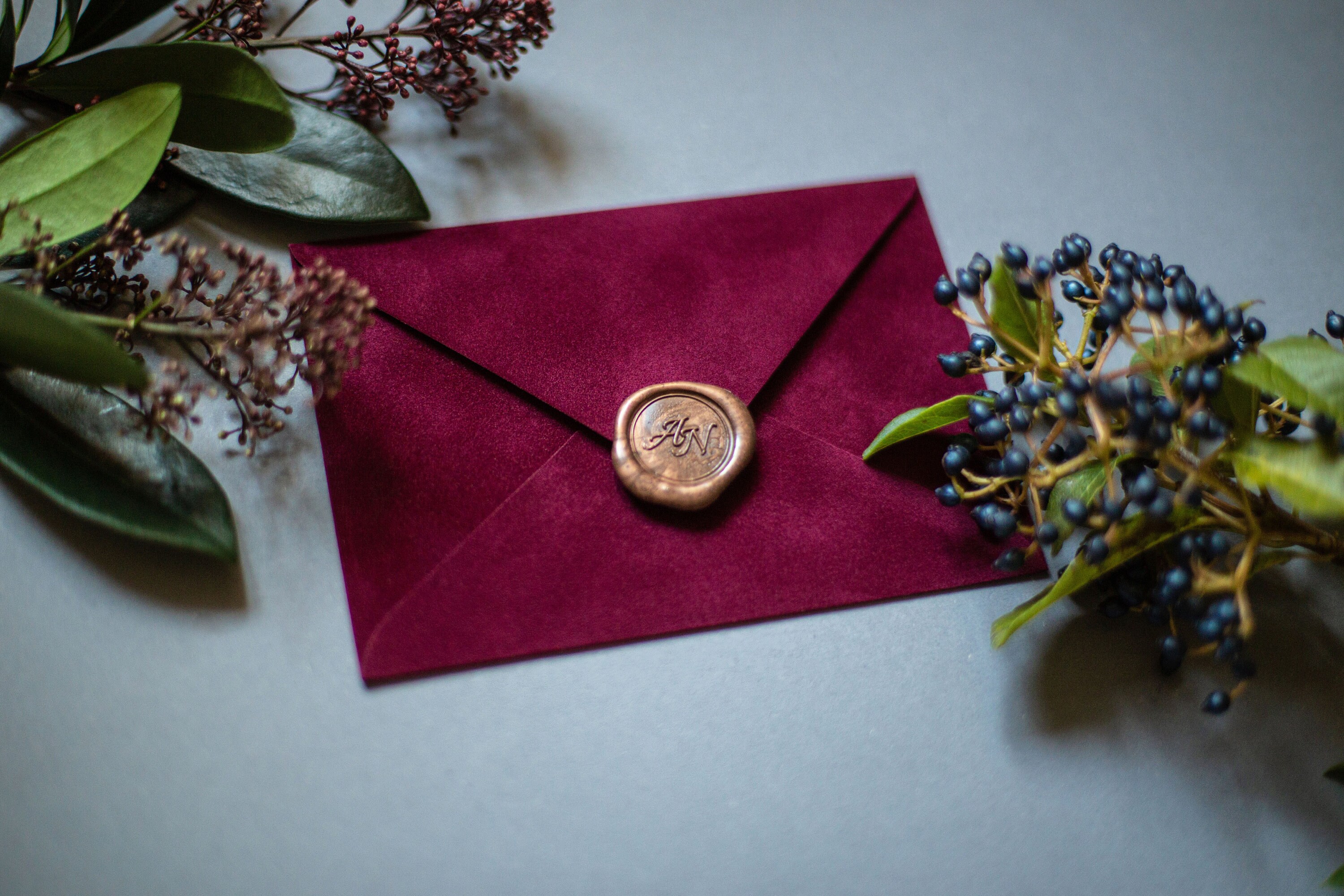 Exclusive Plum Red Velvet Envelopes C6 - Etsy UK