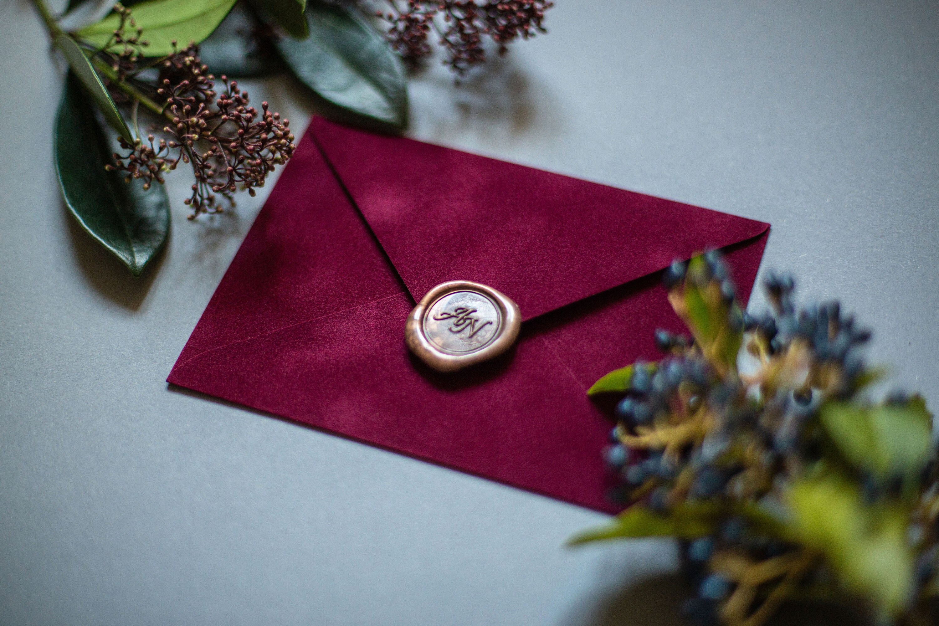 Exclusive Plum Red Velvet Envelopes C6 - Etsy