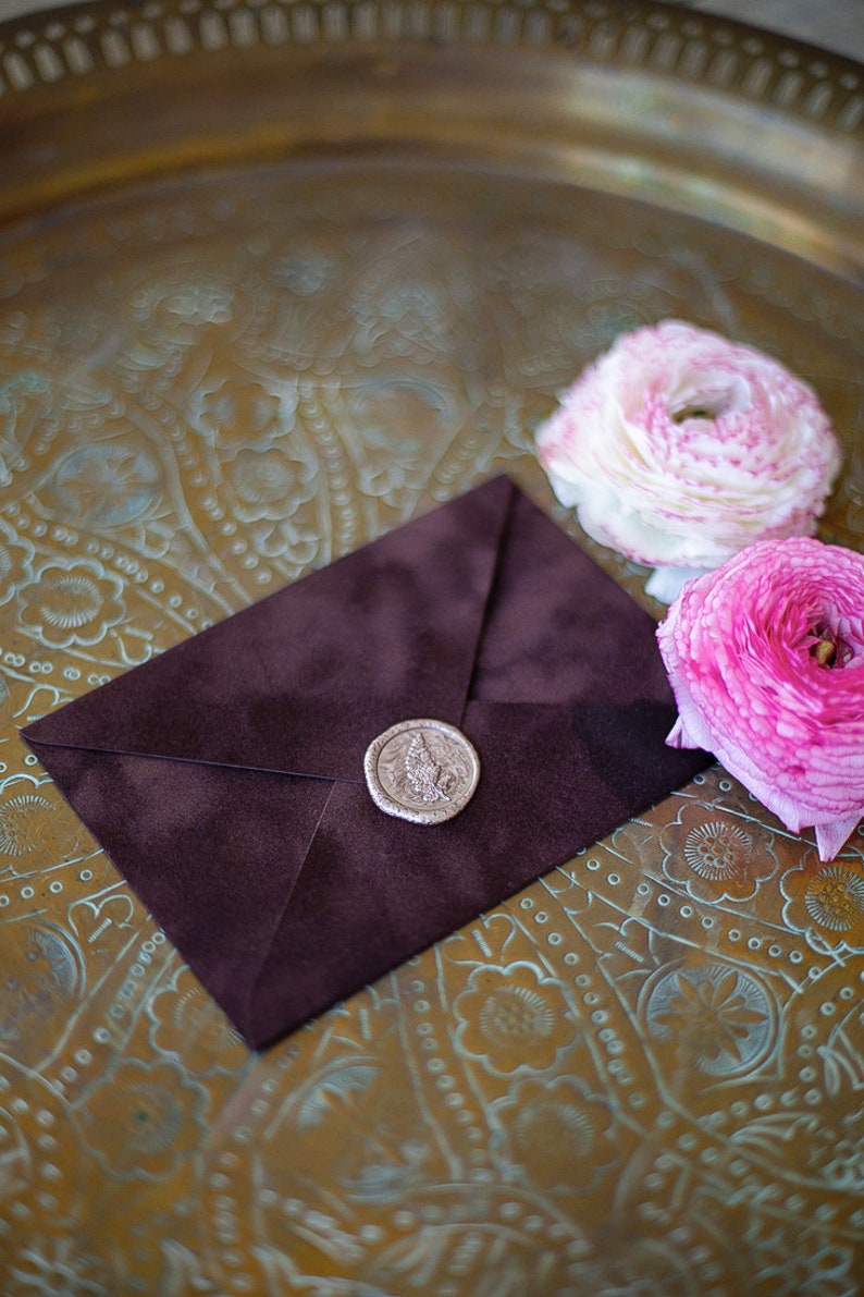 Exclusive Chocolate Brown Velvet Envelopes C6 - Etsy