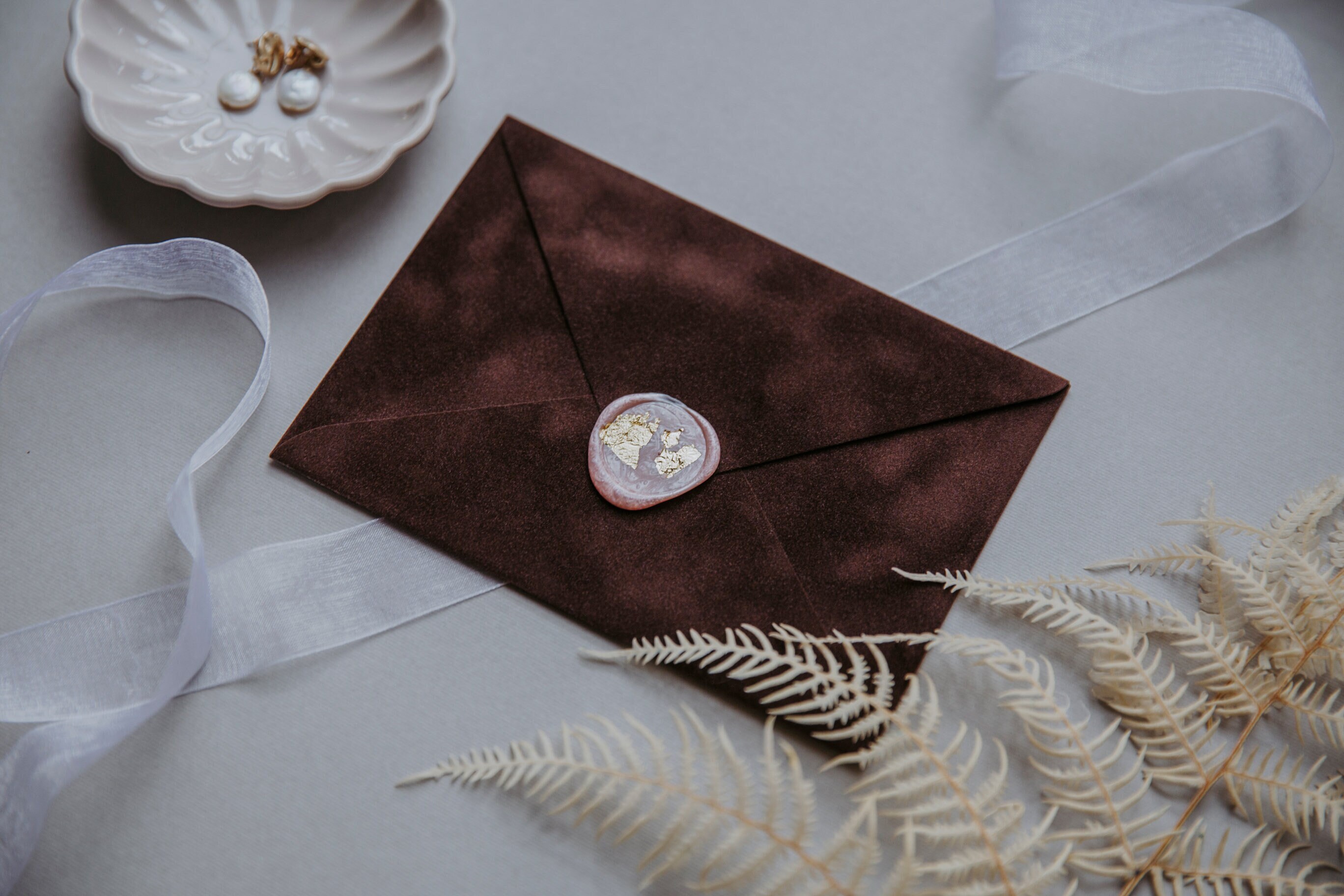 Exclusive Chocolate Brown Velvet Envelopes C6 - Etsy