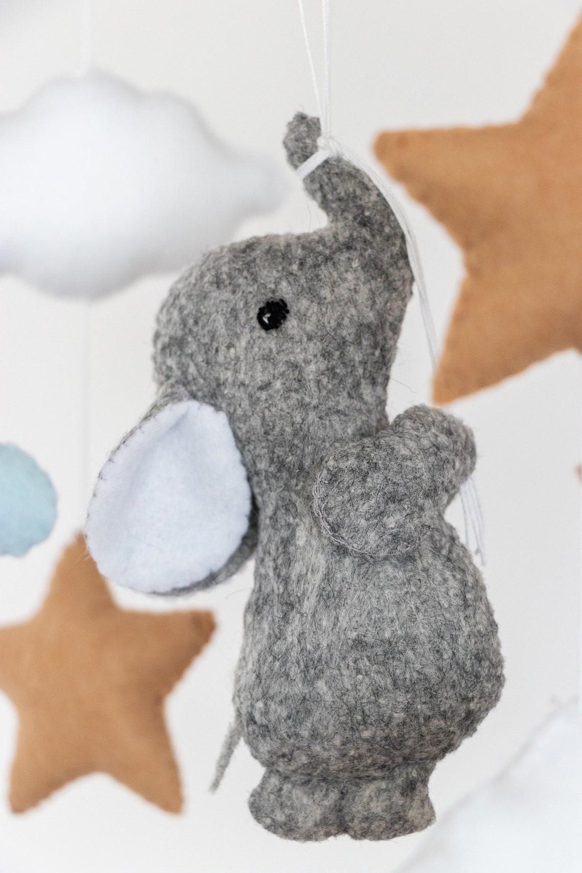 Elephant Baby Mobile Felted Elephant Crib Mobile for Nursery - Etsy