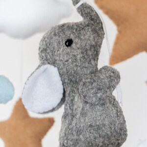 Elephant Baby Mobile, Felted Elephant Crib Mobile for Nursery Decor ...