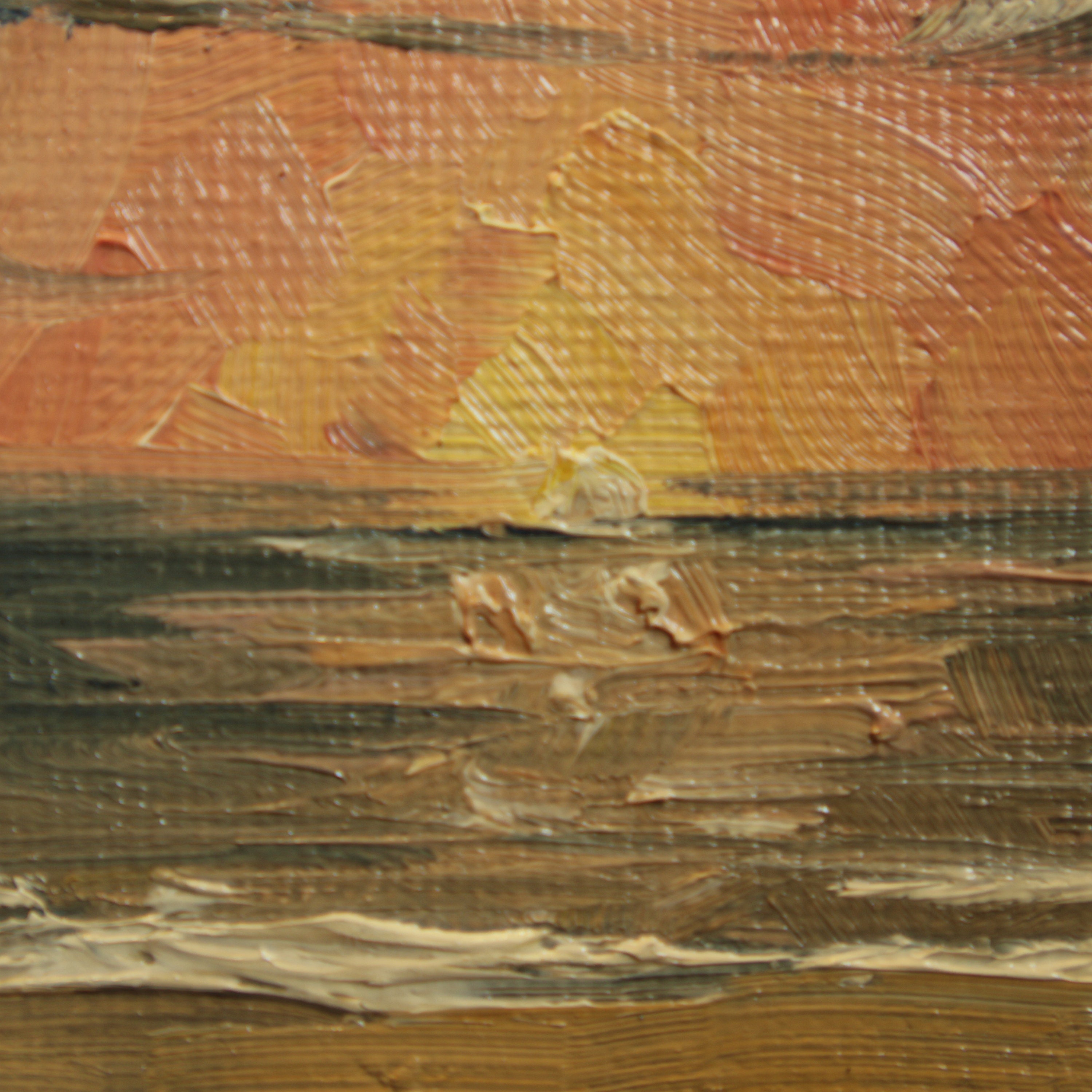 Sunset on the Beach Original Oil Painting, Cloudy Sunset, Coastal Home ...