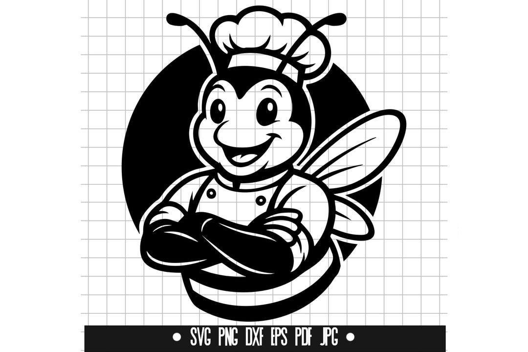 Bee Chef SVG, Bee Chef DXF, Bee Chef PNG, Bee Chef Cut File, Clipart ...