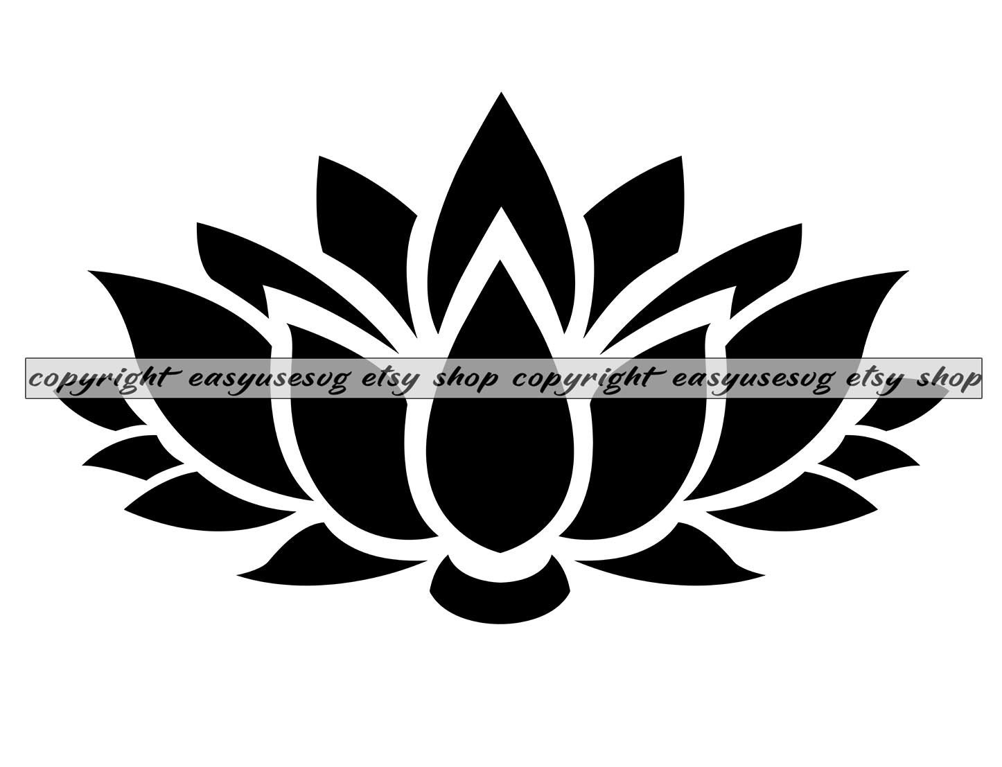 Lotus Flower SVG Lotus Flower DXF Lotus Flower PNG Lotus | Etsy UK