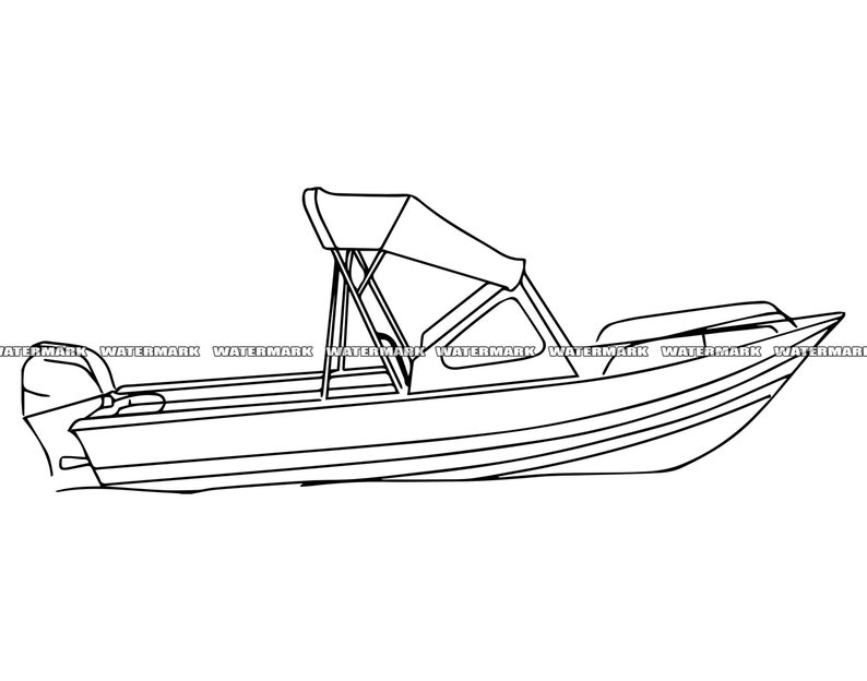 Fishing Boat SVG Fishing Boat Cut File Fishing Boat DXF - Etsy UK