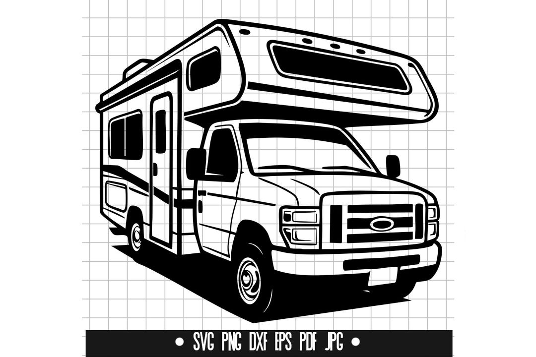 Camper Van SVG, RV Camper DXF, Road Trip Png, Cut File, Clipart, Svg ...