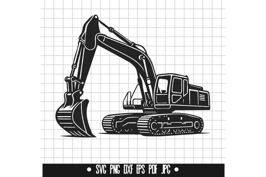 Excavator SVG, Digger DXF, Excavator PNG, Construction Cut File ...