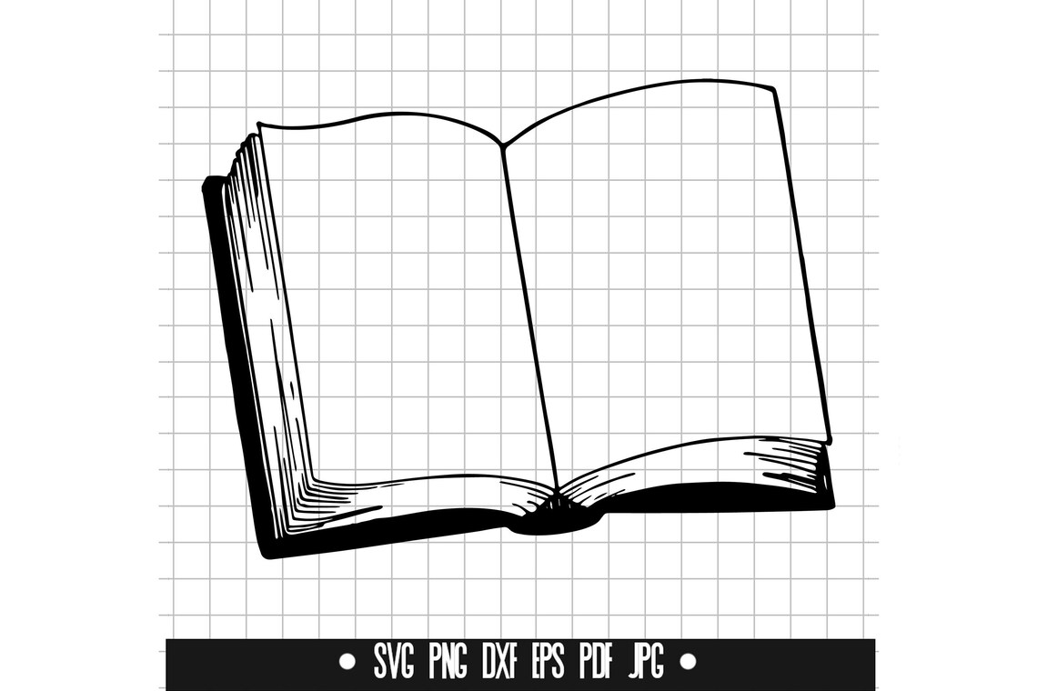 Open Book SVG, Open Book DXF, Open Book PNG, Open Book Cut File ...