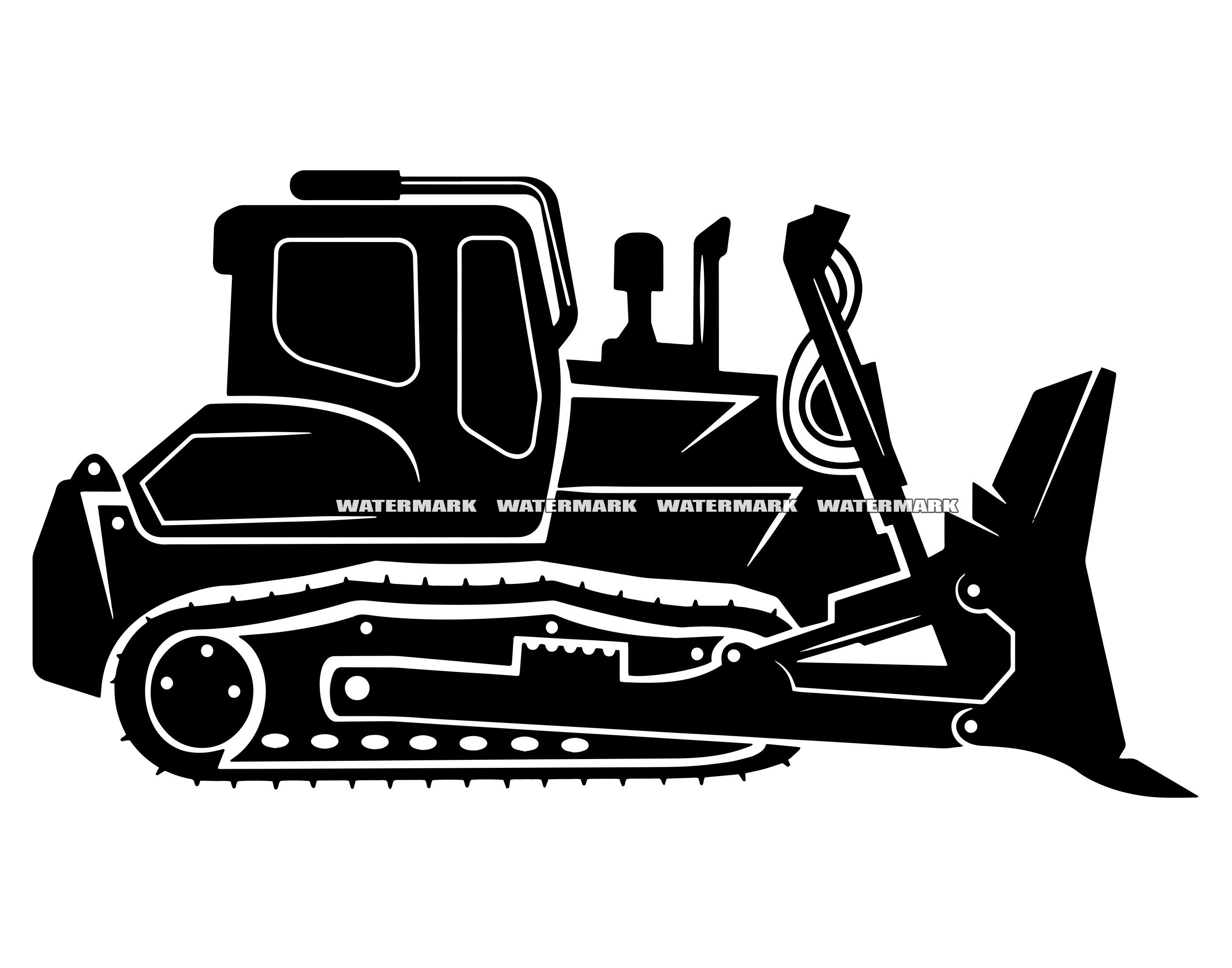 Bulldozer SVG 1 Bulldozer DXF, Bulldozer PNG, Bulldozer Clipart ...