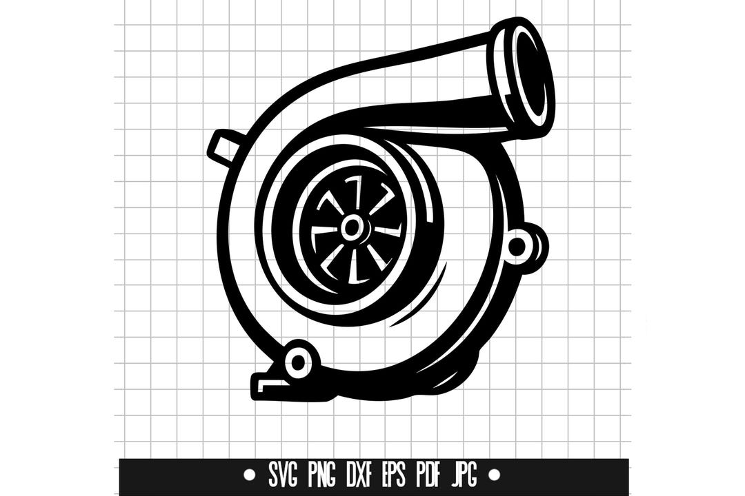 Turbo SVG, Boost Engine DXF, Turbocharger PNG, Race Car Part Cut File ...