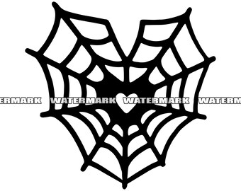 Heart Shaped Spider Webs Svg - Etsy
