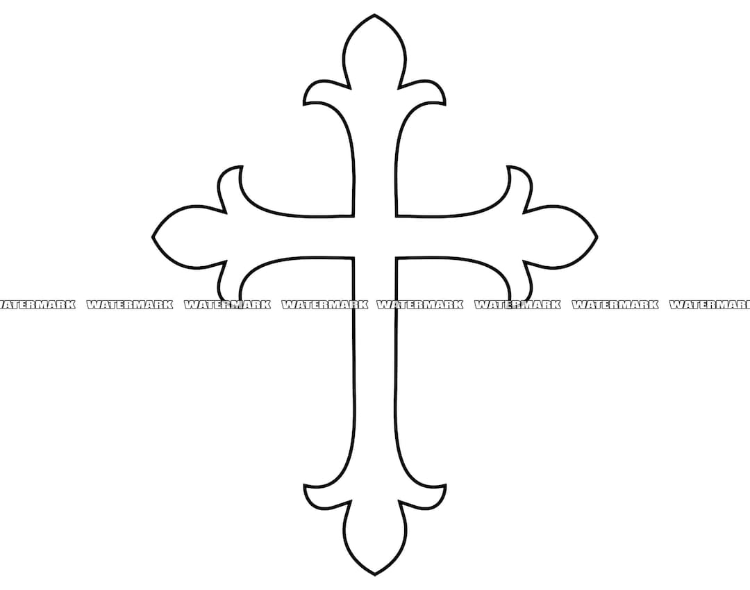 Cross SVG Cross Outline Svg Cross Cut File Cross DXF Cross - Etsy Denmark