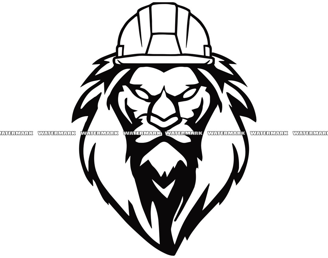 Lion With Construction Hat SVG #4 Work Safety Wildlife Africa Animal ...