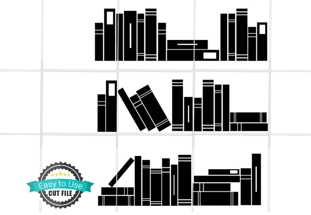Book SVG, Books SVG, Bookcase SVG, Bookcase Clipart, Bookcase Files for ...