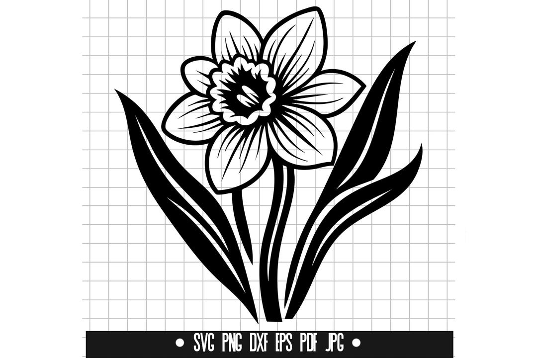 Daffodil Flower Svg, Daffodil Spring Svg, Daffodil Plant Svg, Daffodil ...