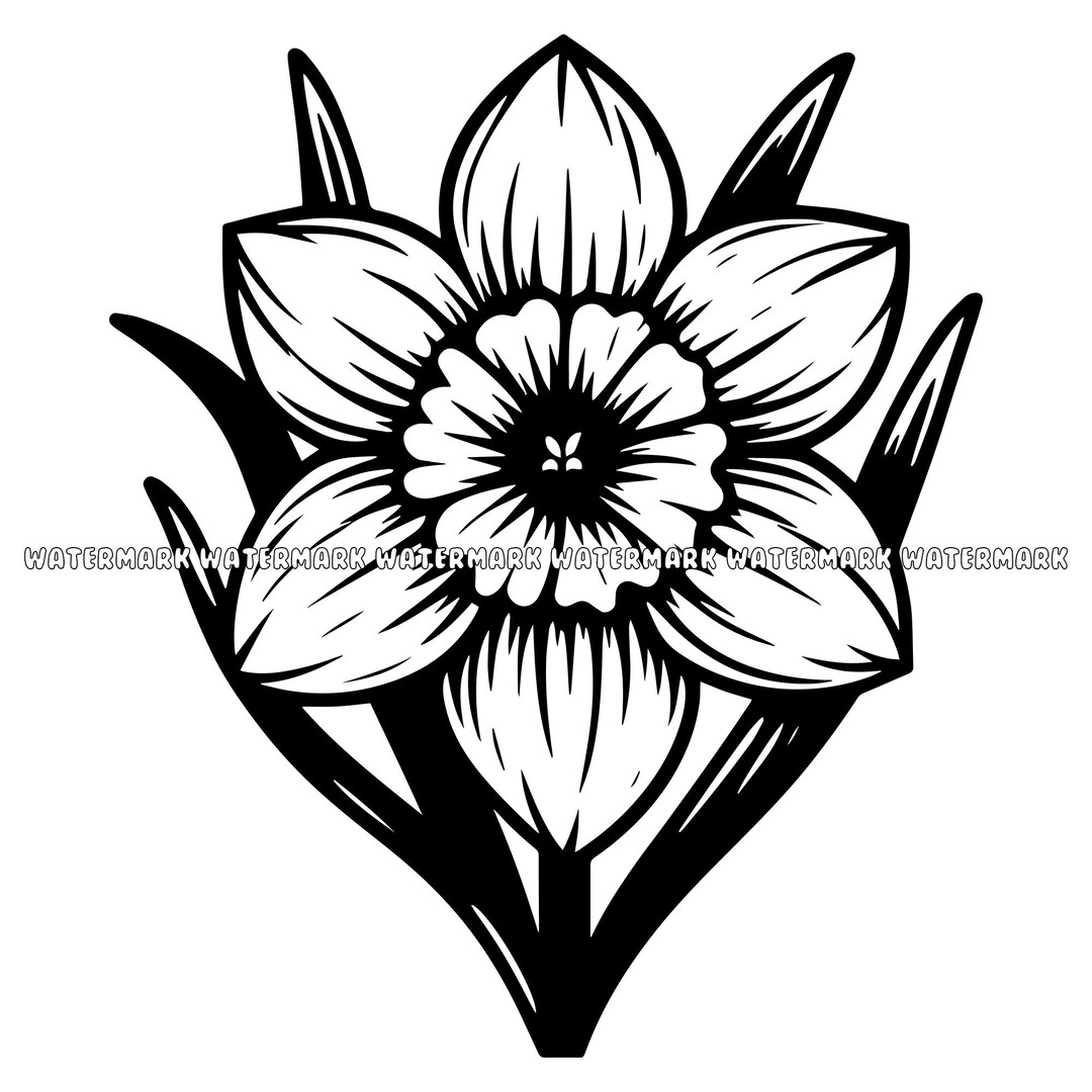 Daffodil SVG, Daffodil DXF, Daffodil PNG, Daffodil Cut File, Daffodil ...