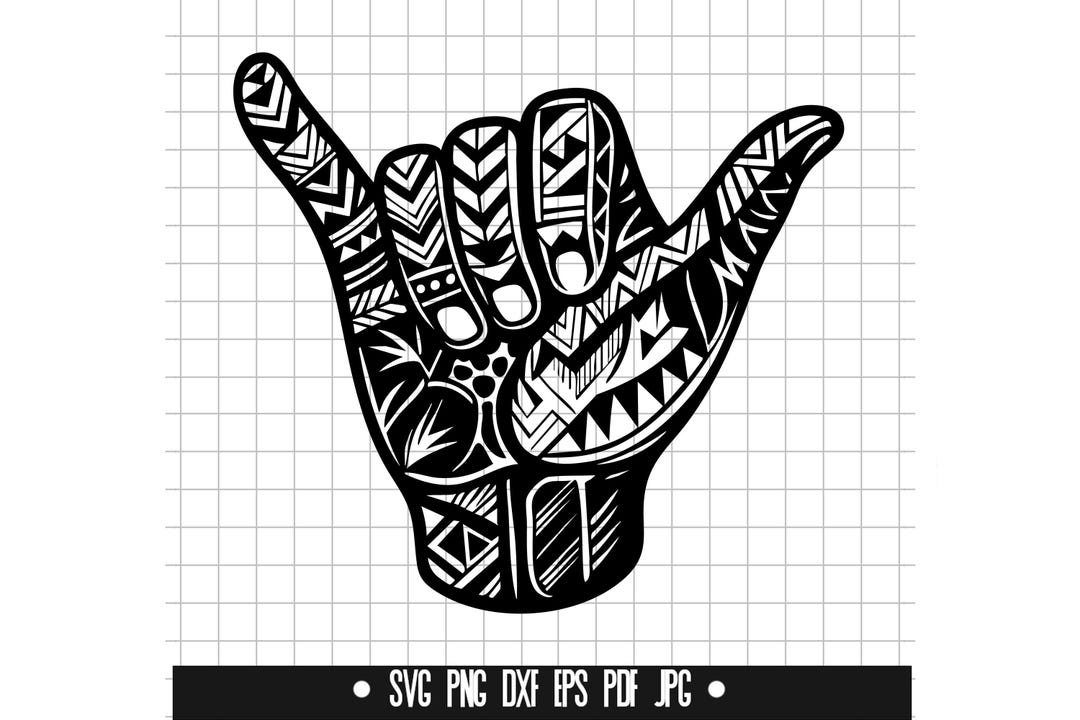 Shaka Hand SVG, Shaka Hand DXF, Shaka Hand PNG, Shaka Hand Cut File ...