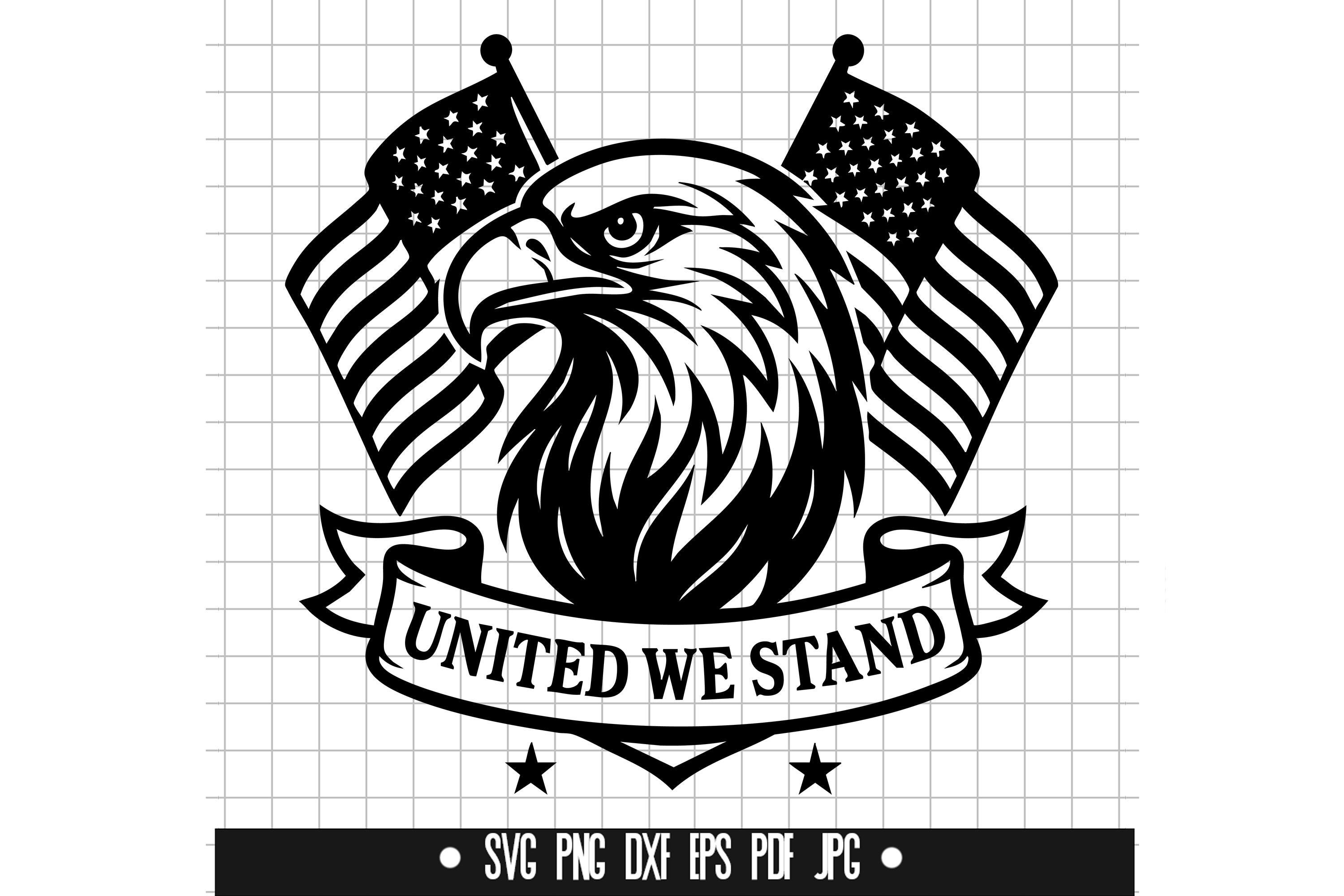 United We Stand Svg, Patriotic Eagle Svg, American Flag Svg, USA Pride Svg, Veteran Svg ...