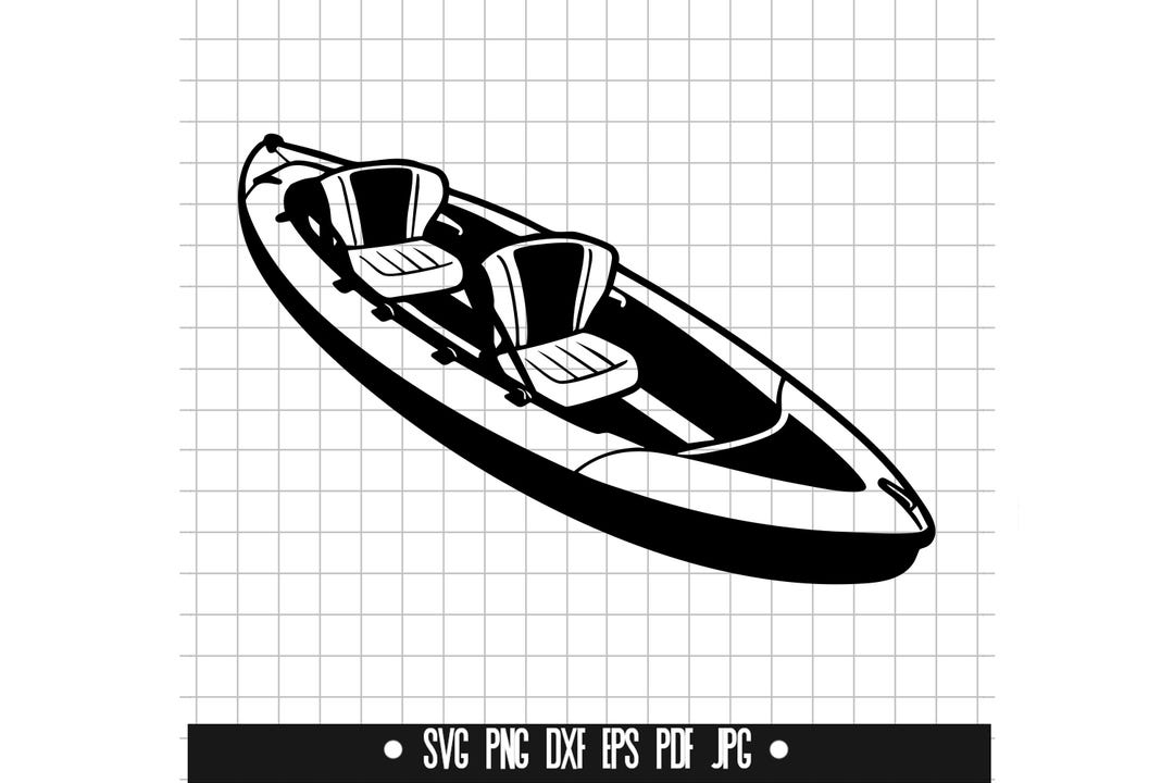 Kayak SVG, Kayak DXF, Kayak PNG, Boat Cut File, Clipart, Digital File ...
