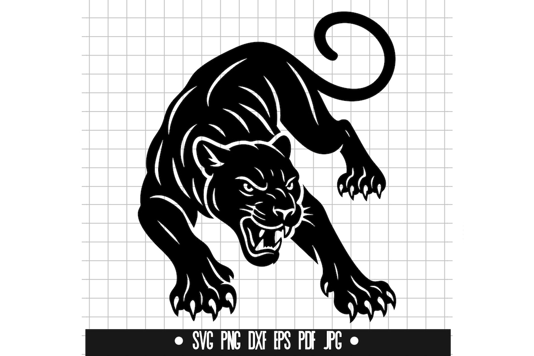 Panther SVG, Panther DXF, Panther PNG, Wild Cat Cut File, Clipart ...