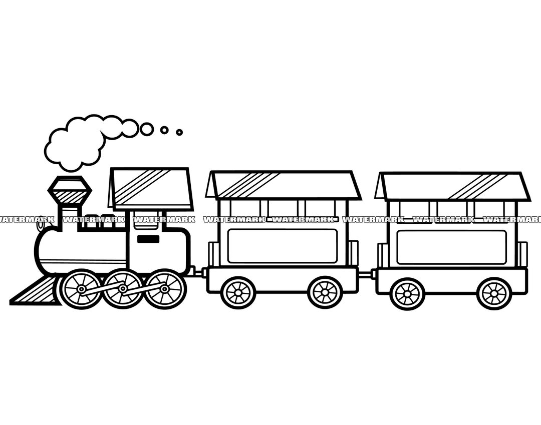 Toy Train 2 SVG Cut File DXF PNG Clipart Silhouette - Etsy Australia
