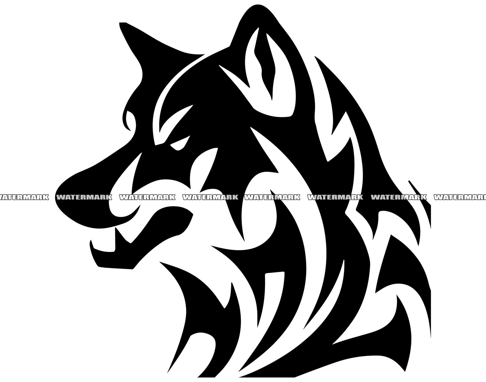 Tribal Wolf SVG 2 Tribal Wolf Cut File Tribal Wolf DXF - Etsy