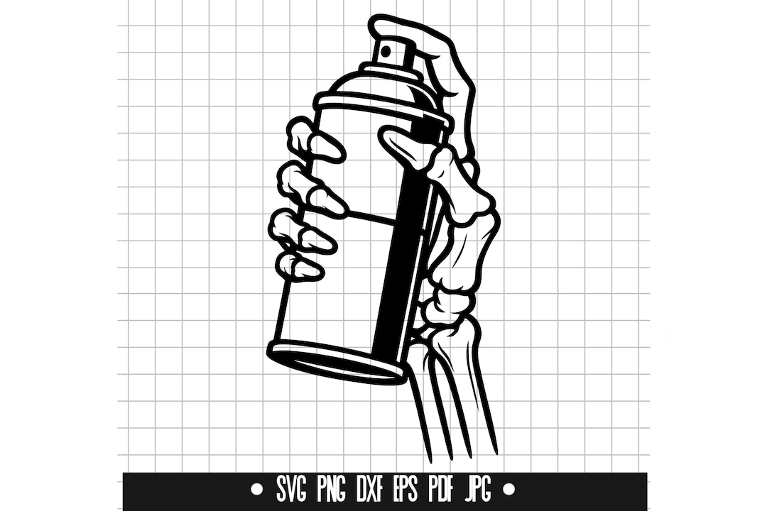 Skeleton Hand Holding Spray Can SVG, Graffiti Clipart, Skull Hand DXF ...