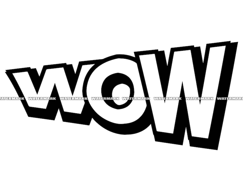 Wow SVG Wow Cut File Wow DXF Wow PNG Wow Clipart Wow - Etsy