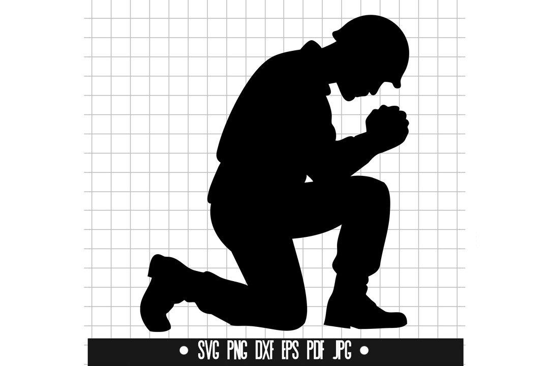 Praying Soldier SVG, Praying Soldier DXF, Praying Soldier PNG, Soldier ...