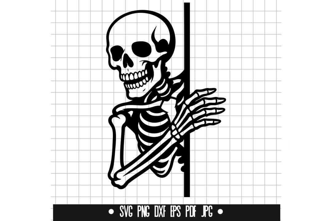 Peeking Skeleton Svg, Skull Svg, Halloween Skeleton Svg, Funny Skeleton ...