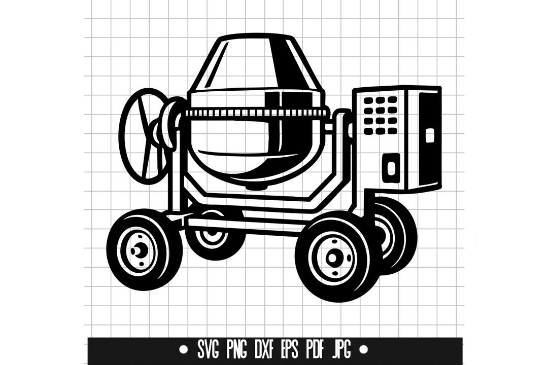Cement Mixer SVG, Mixer PNG, Mixer DXF, Cut File, Clipart, Digital File ...