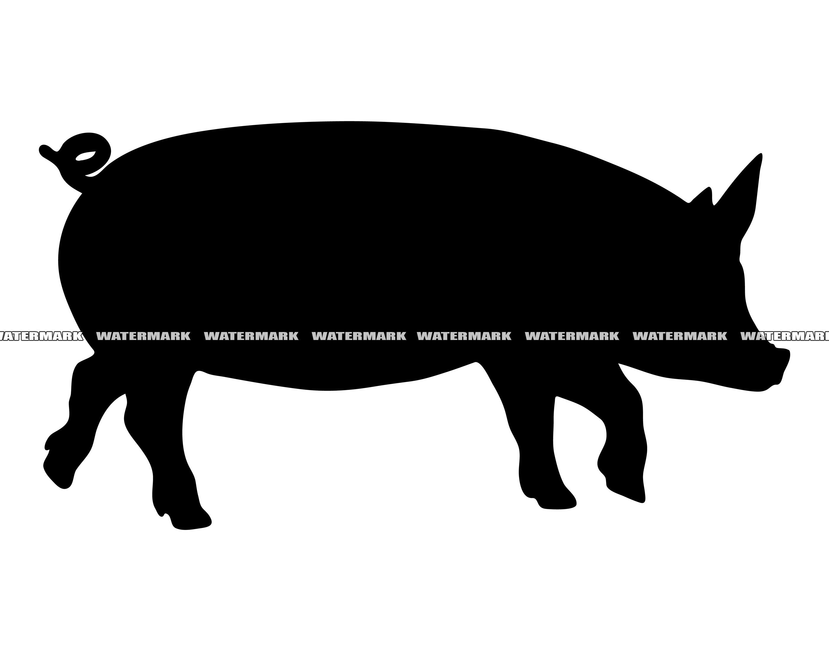 Pig SVG, Pig Cut File, Pig DXF, Pig PNG, Pig Clipart, Pig Silhouette ...
