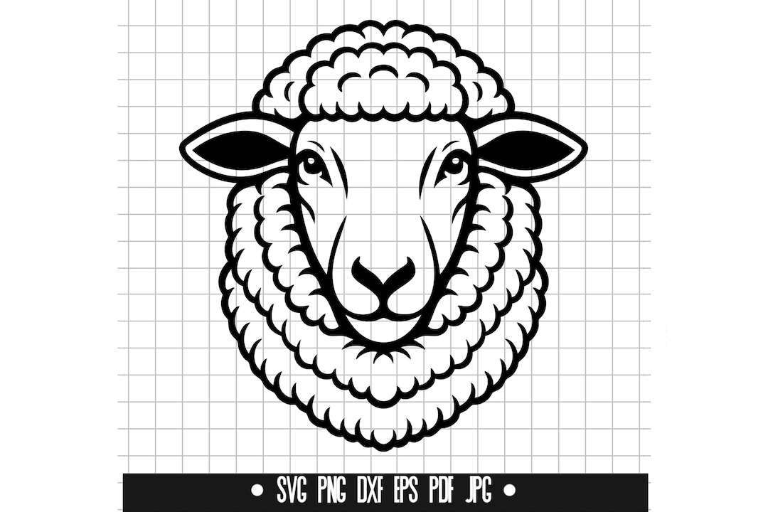 Sheep Head SVG, Sheep Head DXF, Sheep Head PNG, Sheep Head Cut File ...