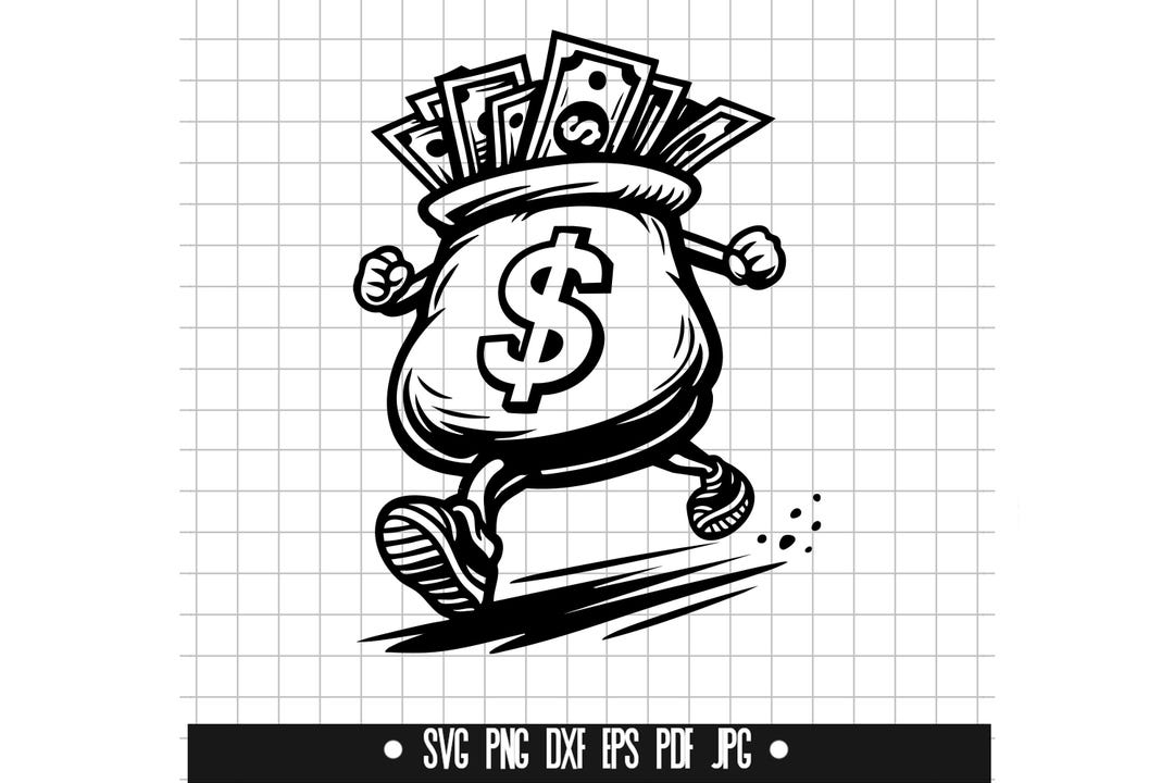 Money Bag SVG, Money Bag DXF, Money Bag PNG, Money Bag Cut File ...