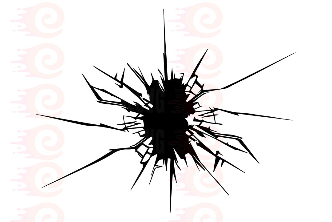 Pared agrietada SVG, vidrio agrietado SVG, explosión svg, agujero de ...