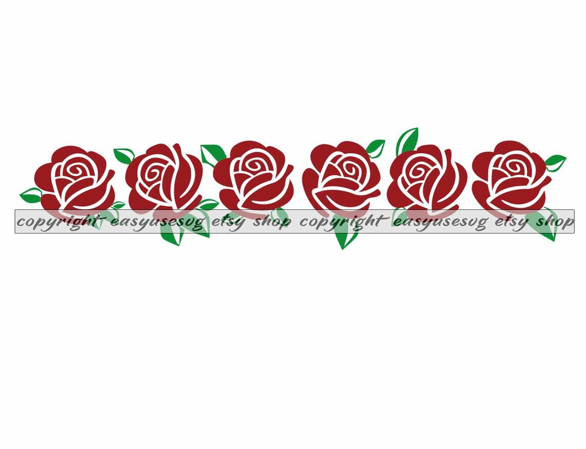 Rose Border SVG Rose svg Rose Border DXF Rose Border PNG | Etsy