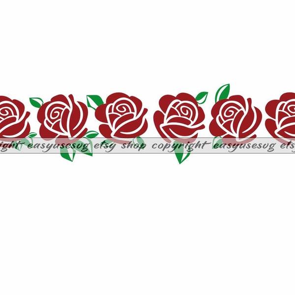 Rose Border - Etsy