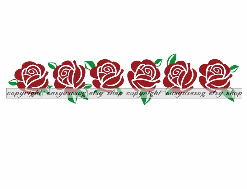 Rose Border SVG, Rose Svg, Rose Border DXF, Rose Border PNG, Rose ...